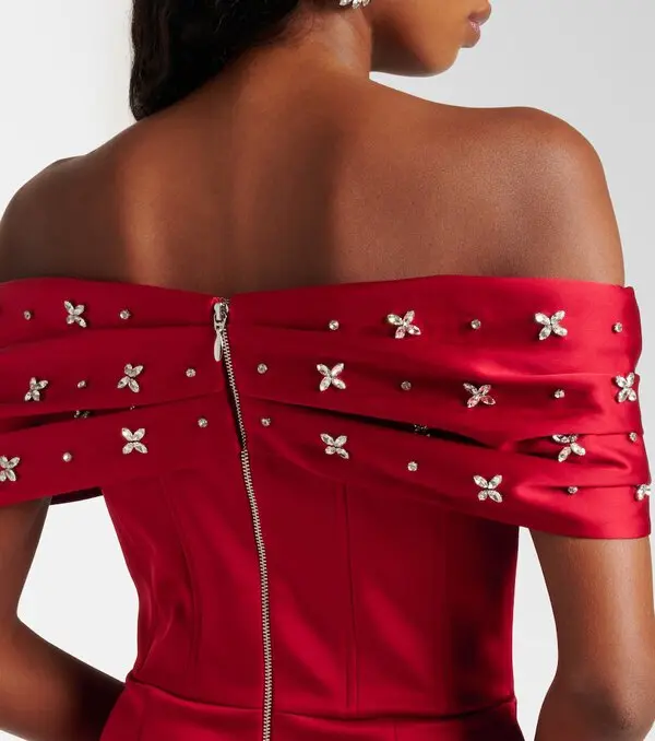 Rebecca Vallance Carmella Embellished Satin Mini Dress