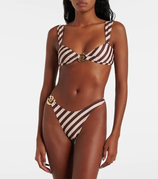 SAME Spiral Striped Bikini Bottoms
