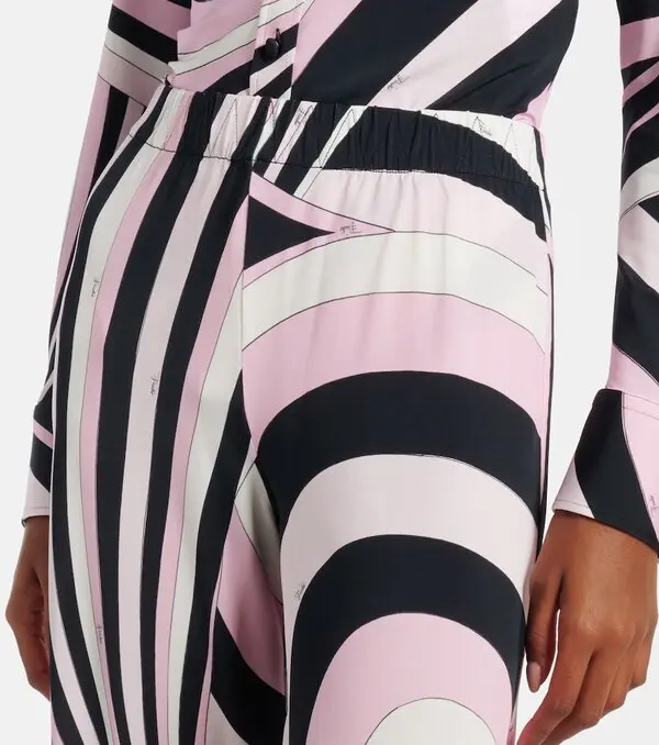 Emilio Pucci Iride Jersey Satin Straight Leg Trousers