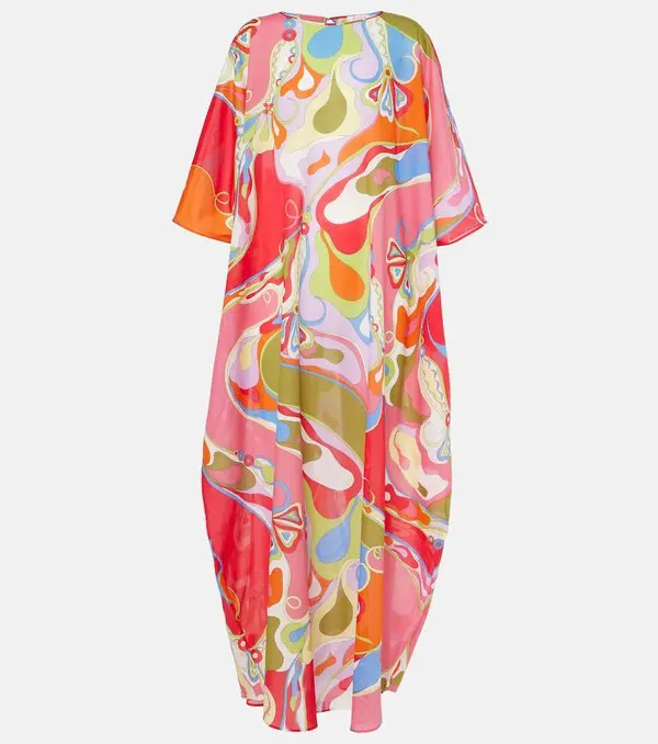 Emilio Pucci Orchidee Cotton Muslin Kaftan