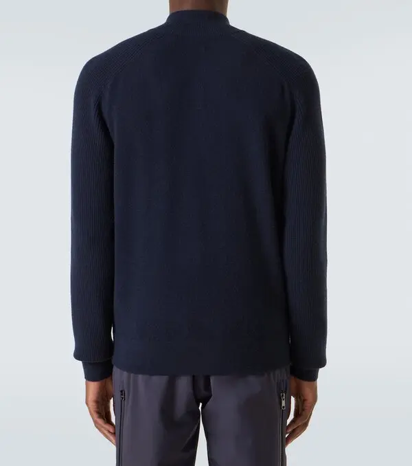 Bogner Dexter Zip-up Wool And Cashmere Sweater - Blue