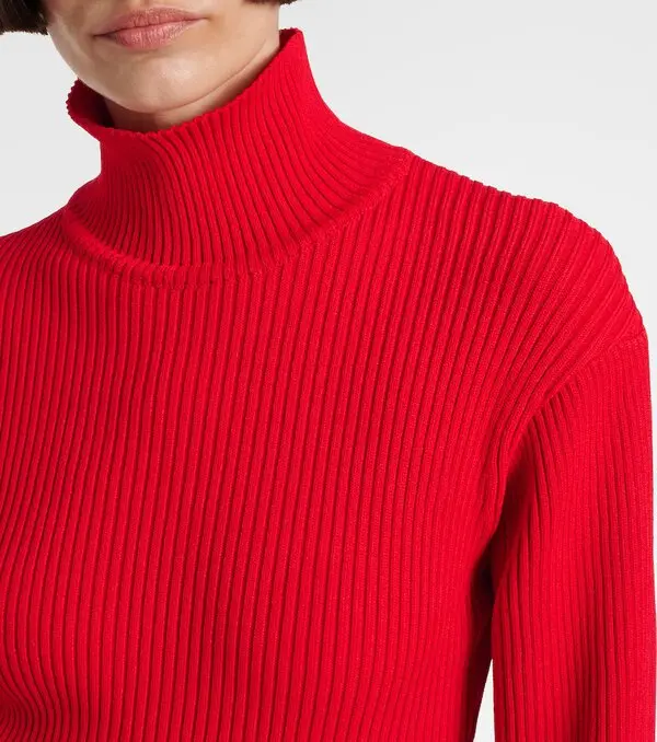 Magda Butrym Ribbed-knit Turtleneck Bodysuit