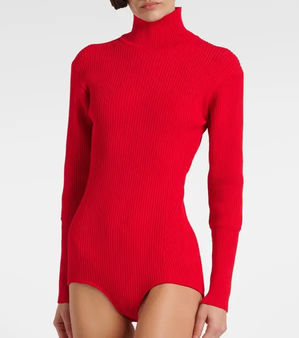 Magda Butrym Ribbed-knit Turtleneck Bodysuit