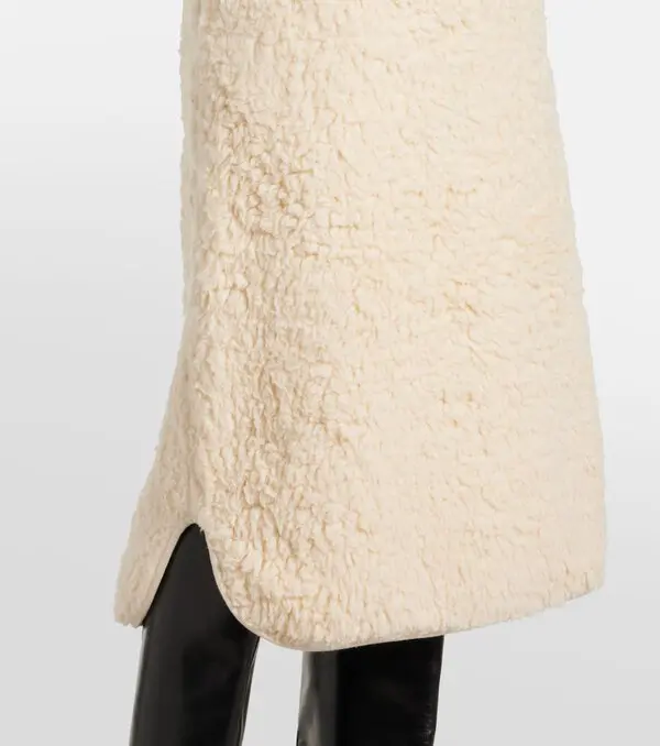 JIL SANDER Cotton Fleece Midi Skirt