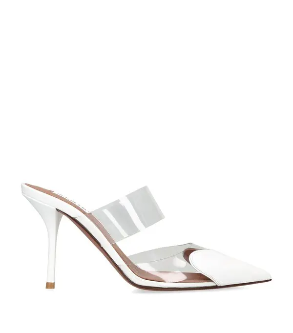 Alaïa Leather Coeur Mules 90 - White