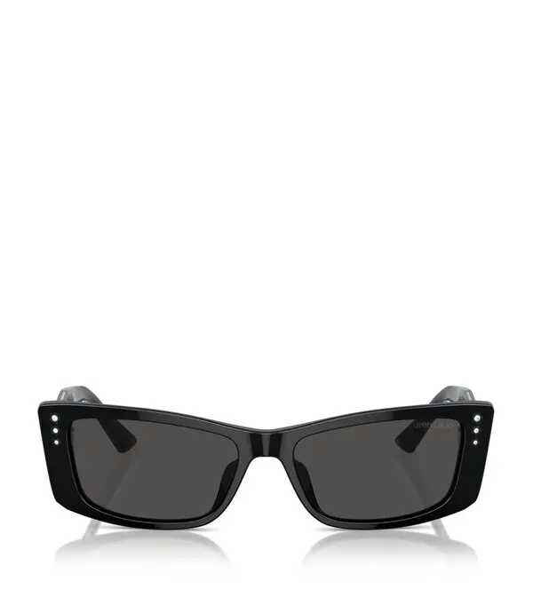 JIMMY CHOO Acetate Rectangle Sunglasses - Black