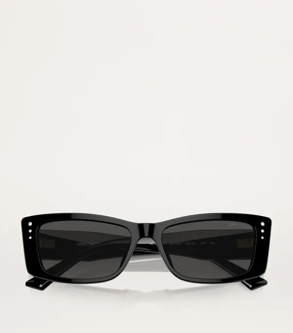 JIMMY CHOO Acetate Rectangle Sunglasses - Black