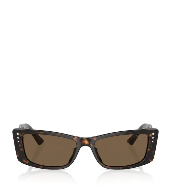 JIMMY CHOO Acetate Rectangle Sunglasses - Brown