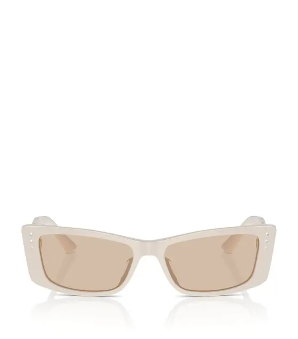 JIMMY CHOO Acetate Rectangle Sunglasses - White
