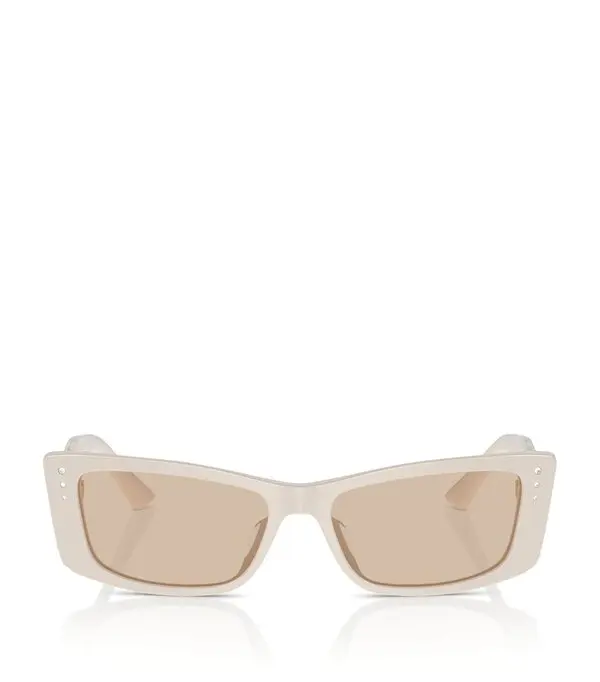 JIMMY CHOO Acetate Rectangle Sunglasses - White