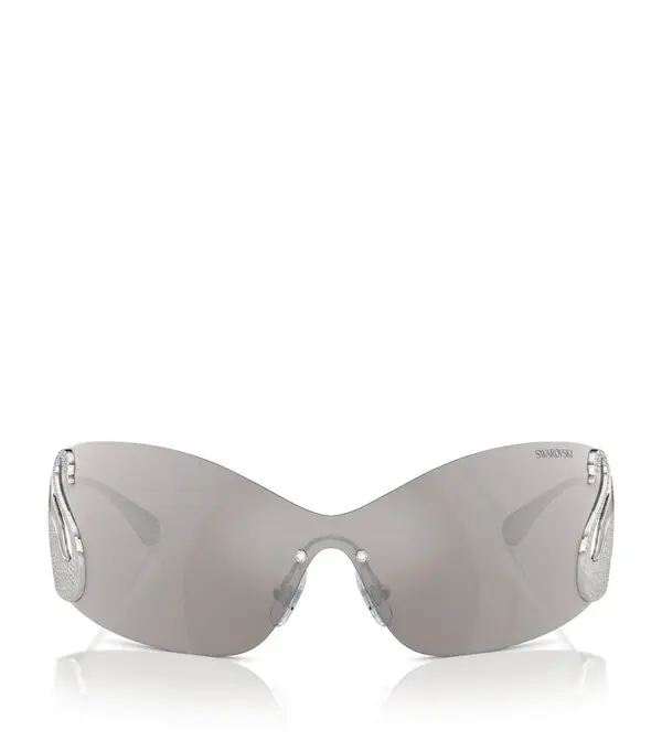 SWAROVSKI Acetate Sk7020 Sunglasses With Embellished Detailing - Silver