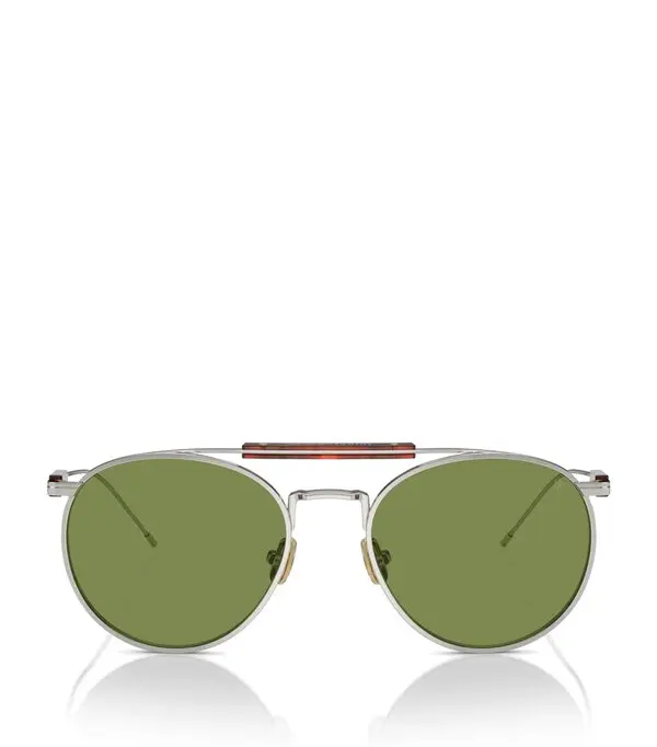 Brunello Cucinelli Acetate Aviator Sunglasses - Silver