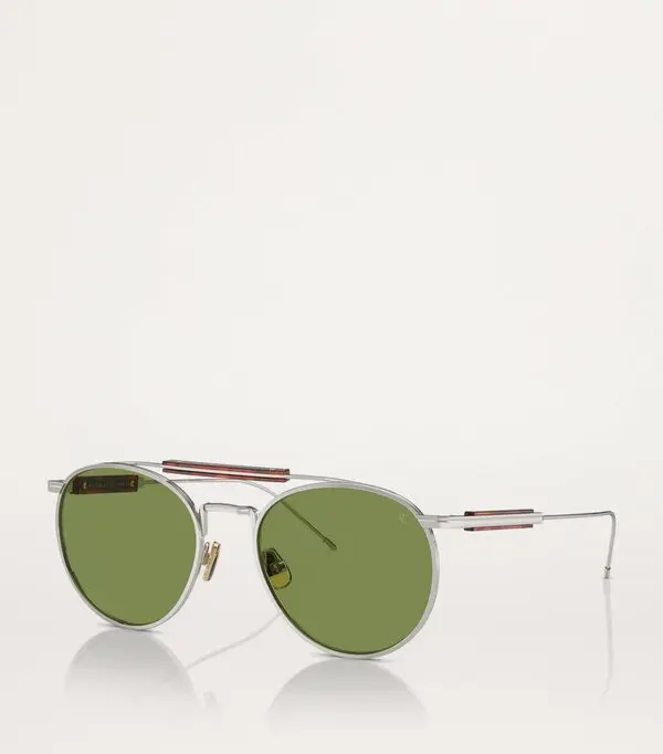 Brunello Cucinelli Acetate Aviator Sunglasses - Silver