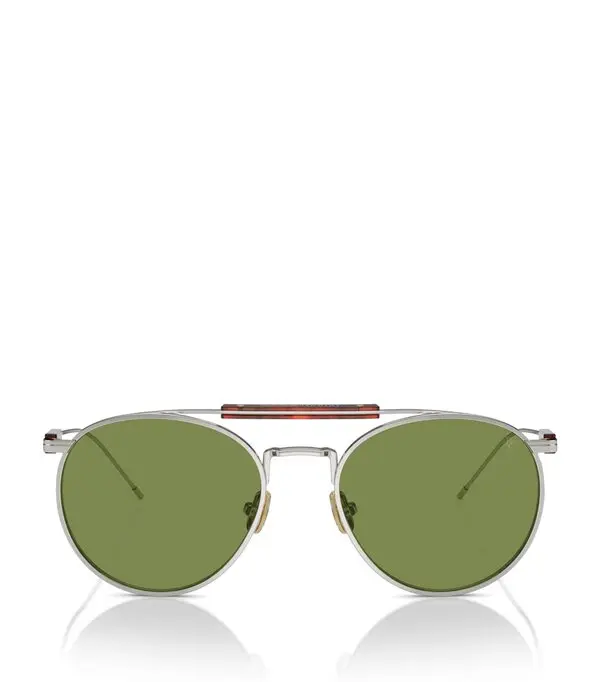 Brunello Cucinelli Acetate Aviator Sunglasses - Silver