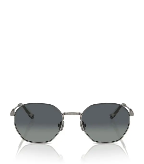Brunello Cucinelli Titanium Octagon Frame Sunglasses - Grey