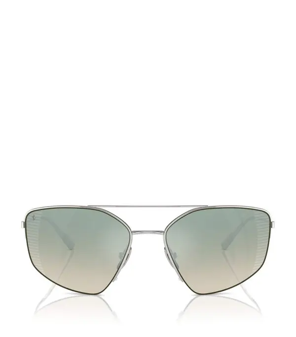 FERRARI Acetate Aviator Sunglasses - Silver