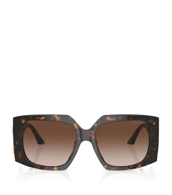 JIMMY CHOO Acetate Oversized Sunglasses - Brown