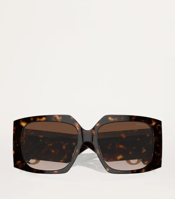 JIMMY CHOO Acetate Oversized Sunglasses - Brown