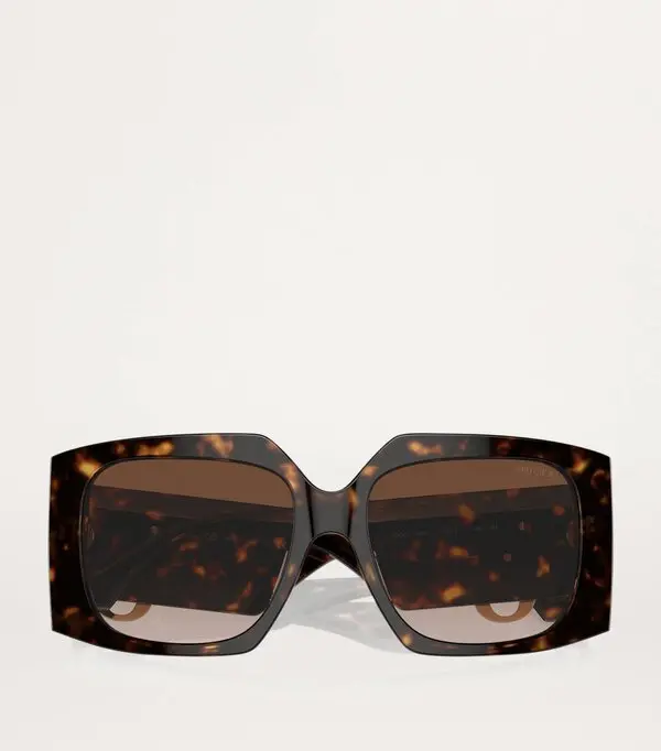 JIMMY CHOO Acetate Oversized Sunglasses - Brown