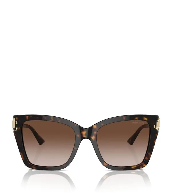JIMMY CHOO Tortoiseshell Cat Eye Sunglasses - Brown