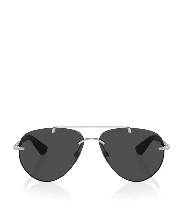 Burberry Acetate Aviator Sunglasses - Silver