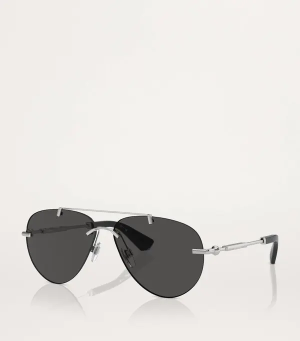 Burberry Acetate Aviator Sunglasses - Silver