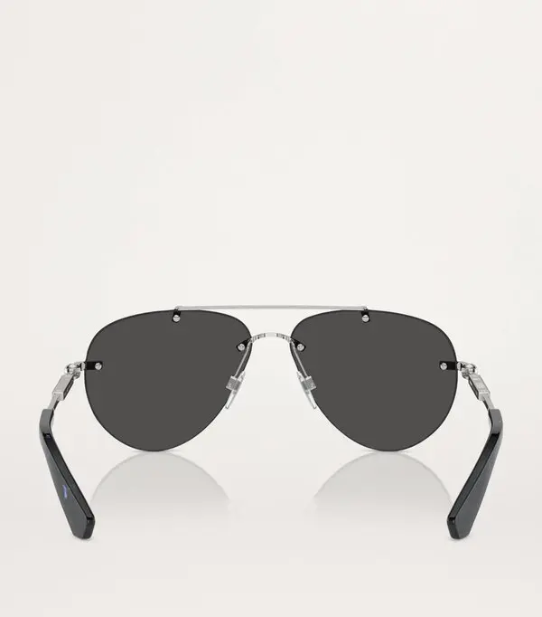 Burberry Acetate Aviator Sunglasses - Silver