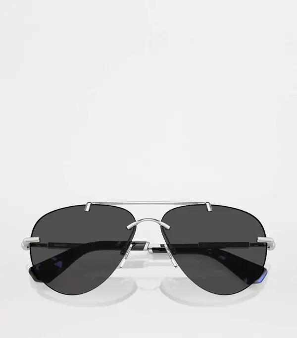 Burberry Acetate Aviator Sunglasses - Silver
