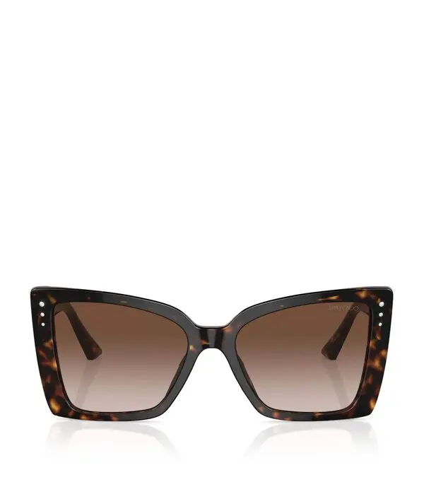 JIMMY CHOO Acetate Cat Eye Sunglasses - Brown