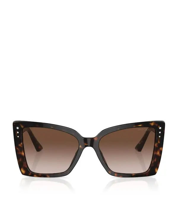 JIMMY CHOO Acetate Cat Eye Sunglasses - Brown