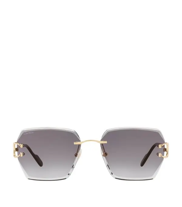 Cartier Metal Signature C De Ct046s Sunglasses - Gold