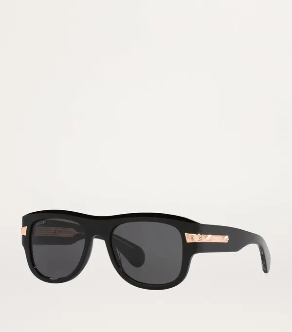 Gucci Acetate Square Frame Sunglasses - Black