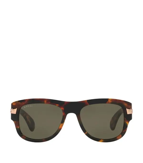 Gucci Acetate Square Frame Sunglasses - Brown