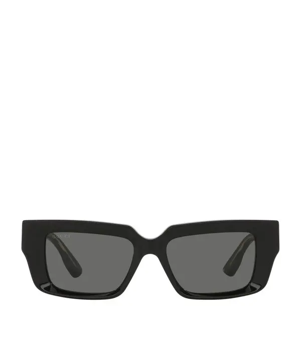 Gucci Acetate Rectangular Sunglasses - Black