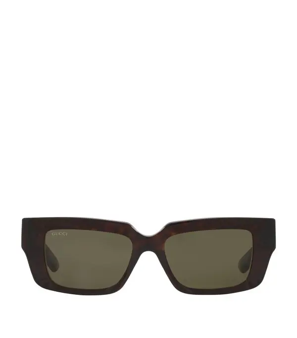 Gucci Acetate Rectangular Sunglasses - Brown