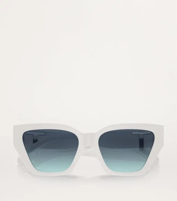Tiffany & Co. Acetate Cat Eye Sunglasses - White