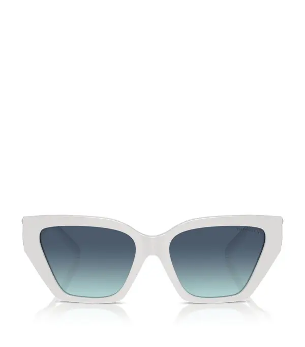 Tiffany & Co. Acetate Cat Eye Sunglasses - White