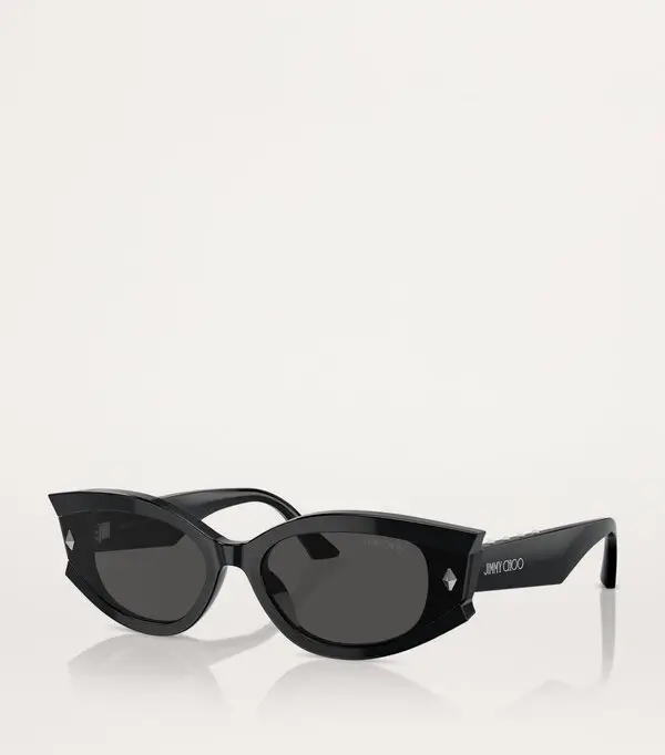 JIMMY CHOO Steel Cat Eye Sunglasses - Black