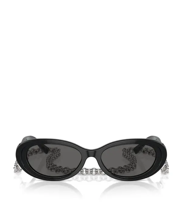 Tiffany & Co. Oval Chain Sunglasses - Black