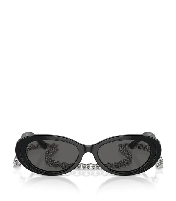 Tiffany & Co. Oval Chain Sunglasses - Black