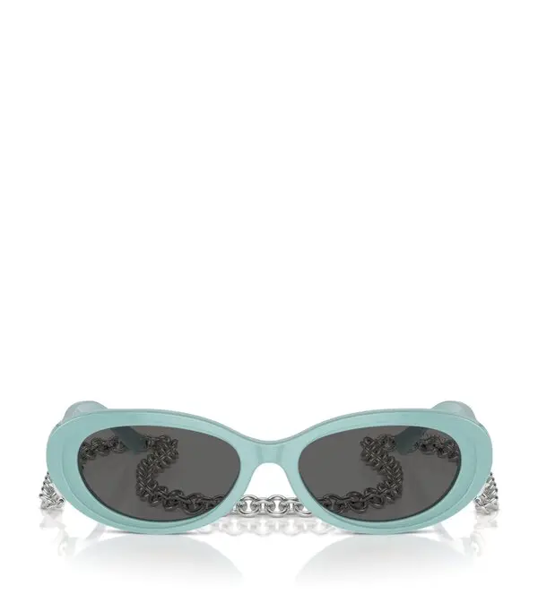 Tiffany & Co. Oval Chain Sunglasses - Blue