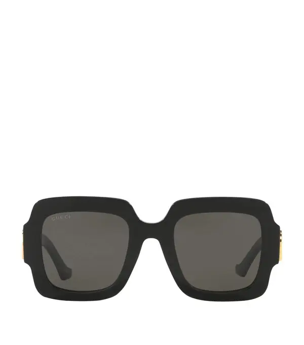 Gucci Acetate Square Frame Sunglasses - Black