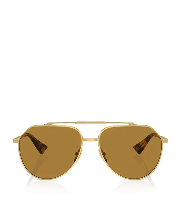 Dolce & Gabbana Acetate Aviator Sunglasses - Gold