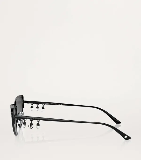 JIMMY CHOO Cat Eye Metal Sunglasses - Black