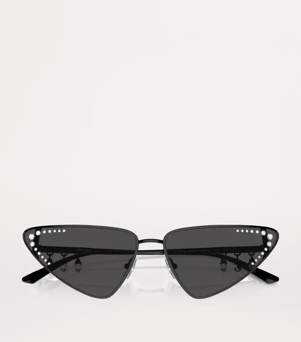 JIMMY CHOO Cat Eye Metal Sunglasses - Black