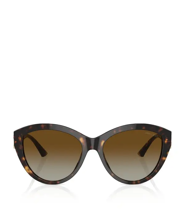JIMMY CHOO Acetate Cat Eye Sunglasses - Brown