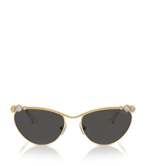 SWAROVSKI Metal Embellished Sunglasses - Gold