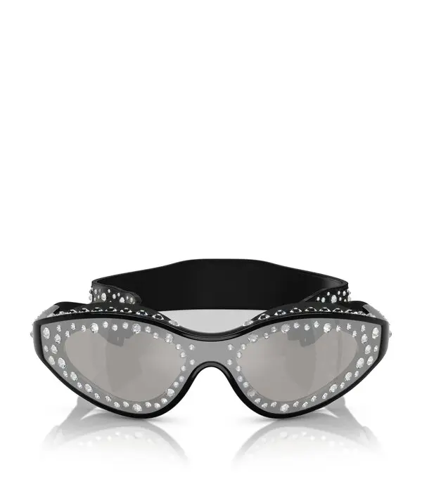 SWAROVSKI Embellished Acetate Sunglasses - Black