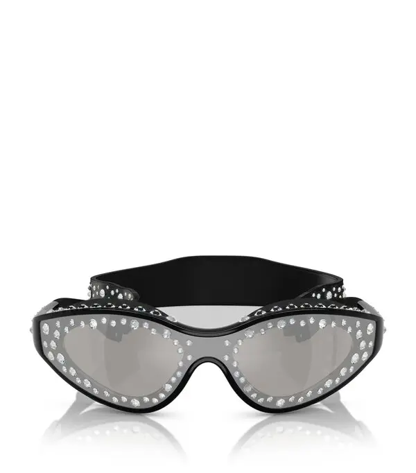 SWAROVSKI Embellished Acetate Sunglasses - Black