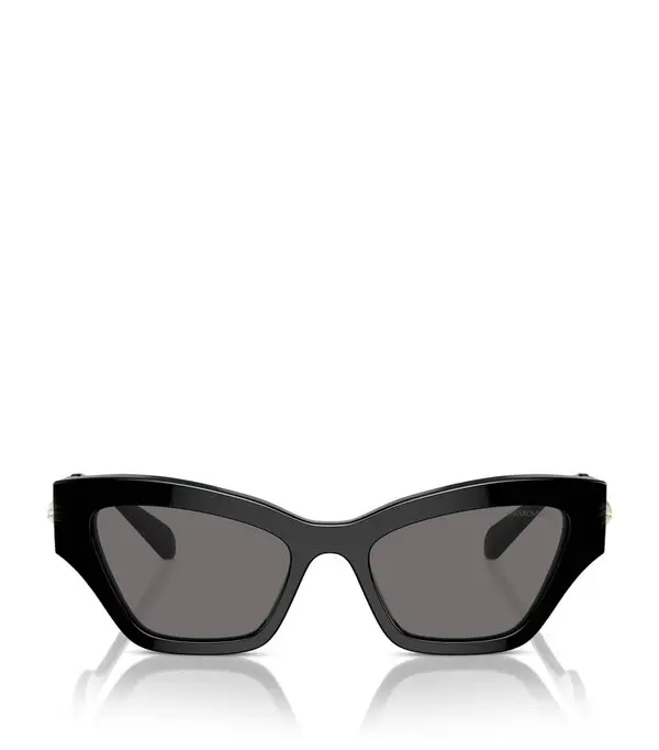 SWAROVSKI Sk6021 Acetate Cat Eye Sunglasses - Black